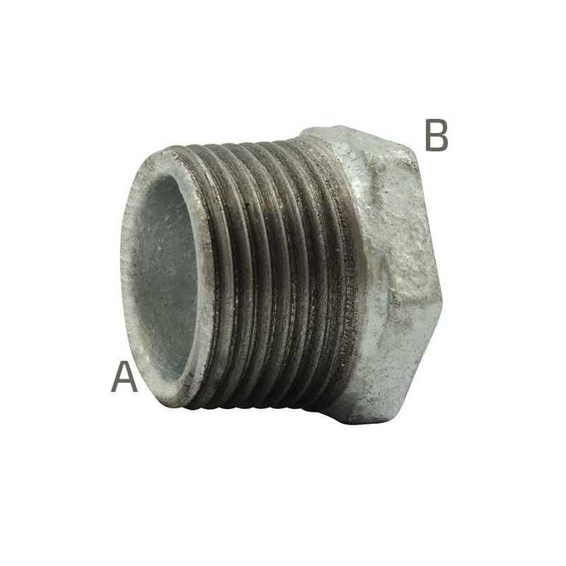 Réduction simple male/femelle en fonte maléable galvanisé