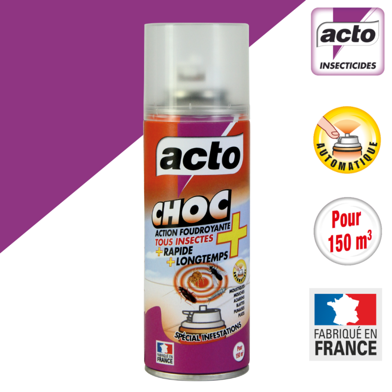 ACTO CHOC: Insecticide Foudroyant, Élimine Tous les Insectes, Fabriqué ...