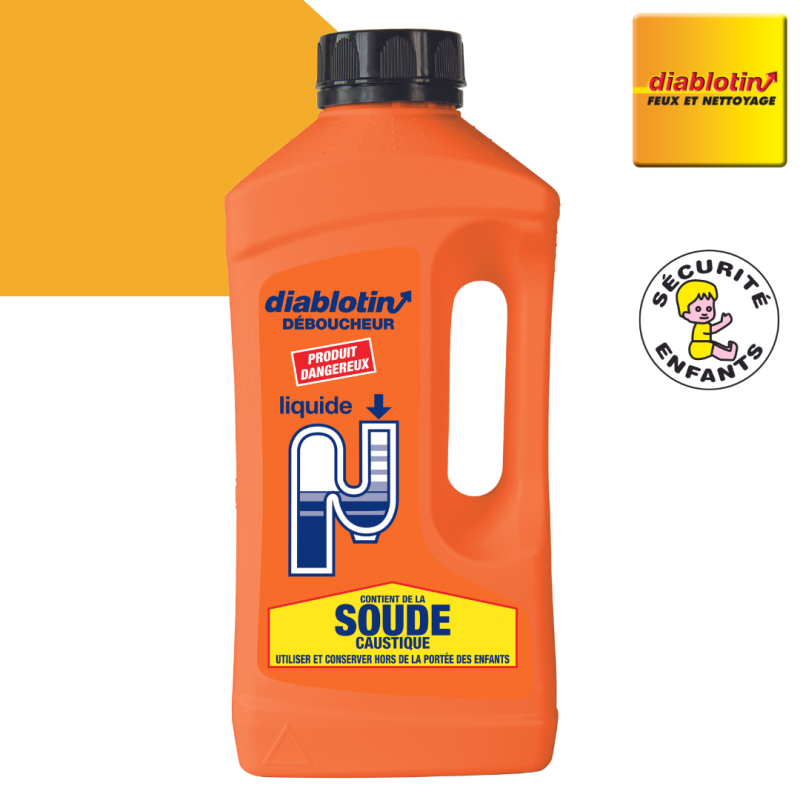 Liquid drain cleaner DIABLOTIN 1L | Caustic Soda for Pipes